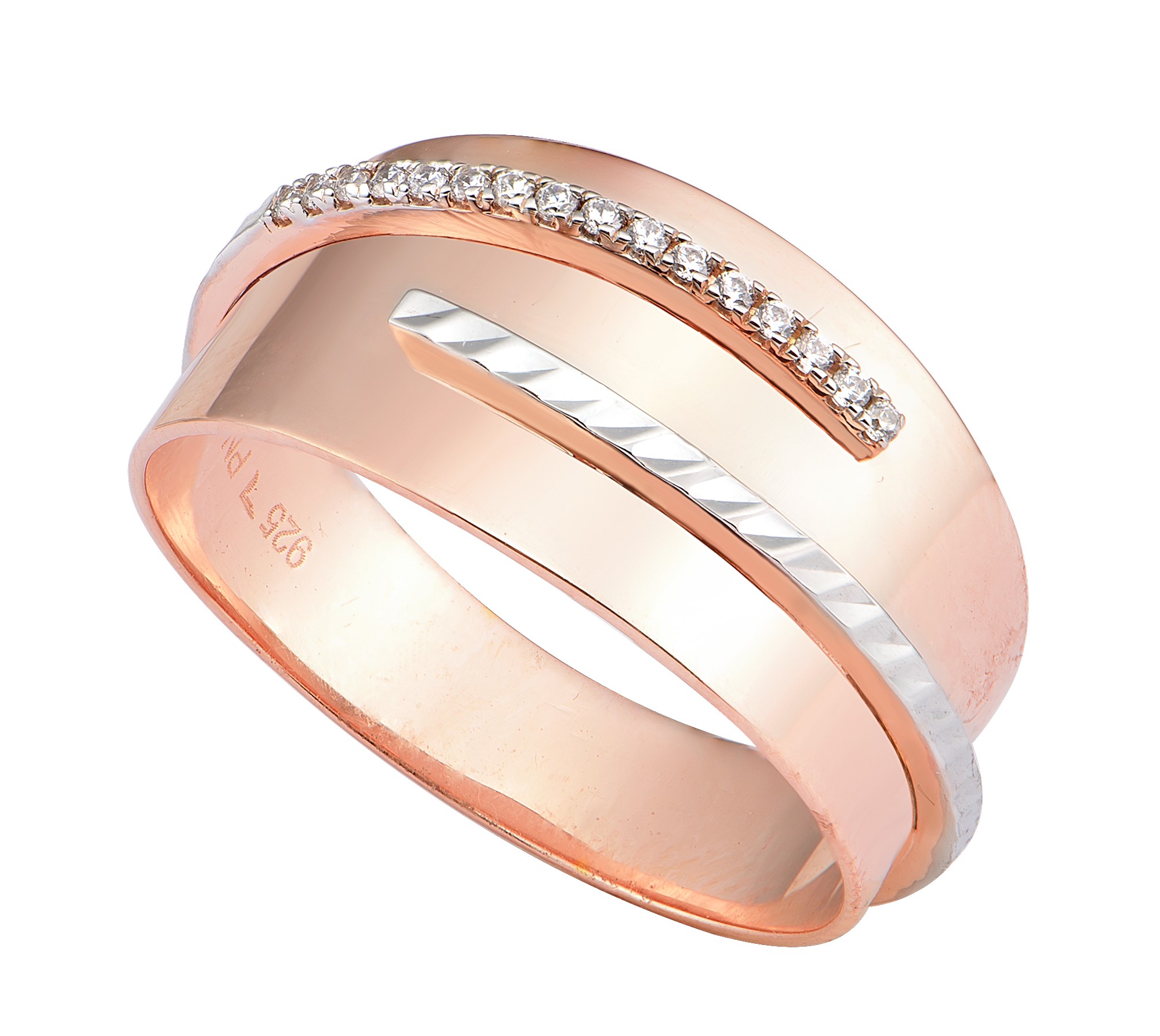 Rose gold plated silver Cz ring - PNJP – The leading jewelry ...