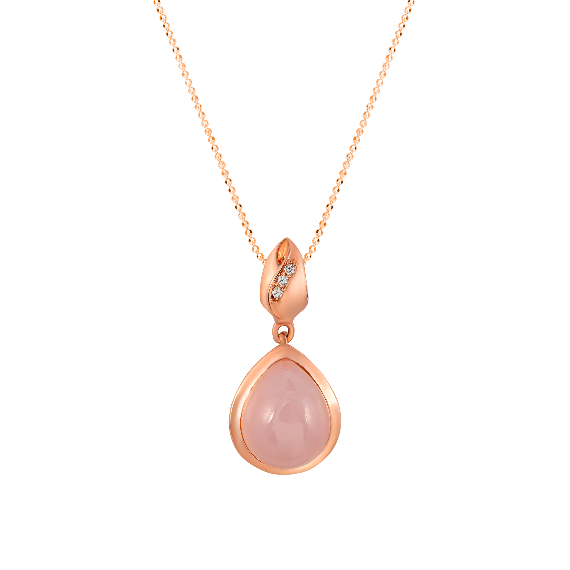 New Collection | Into the garden 14K rose gold moon pendant for women
