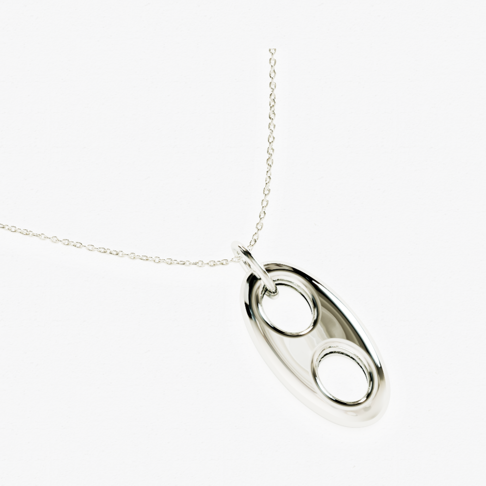 Pig Nose Mini Collection | Silver Tab Necklace (Vertical)